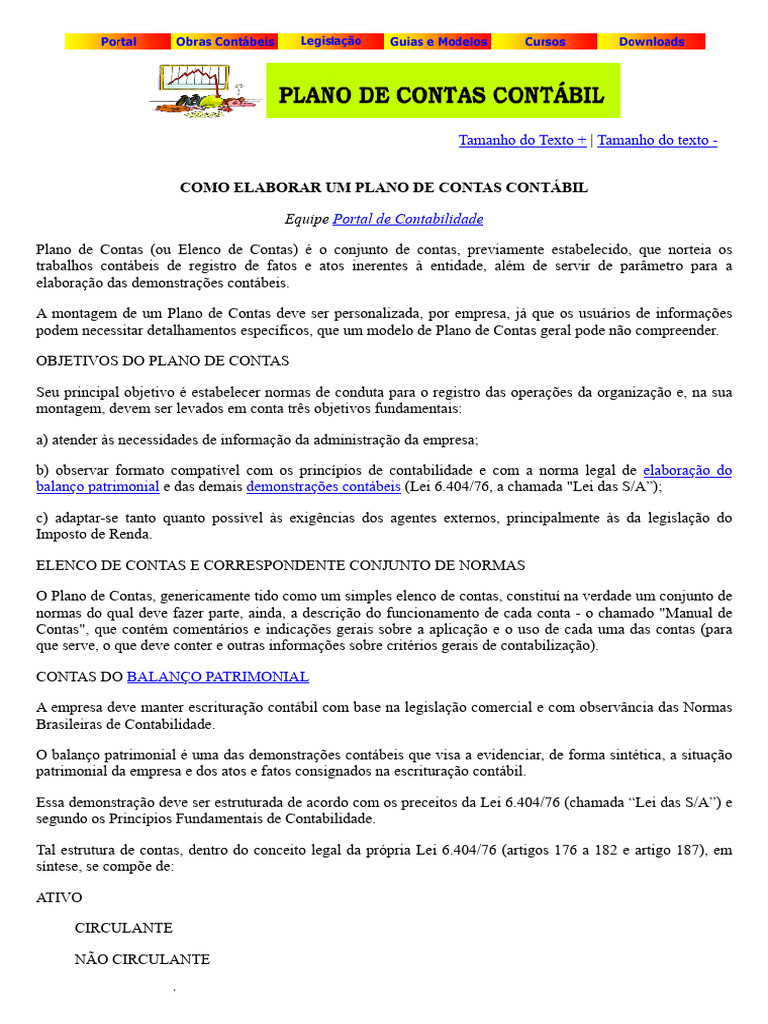 Como Elaborar Um Plano de Contas Contábil | PDF | Contabilidade ...