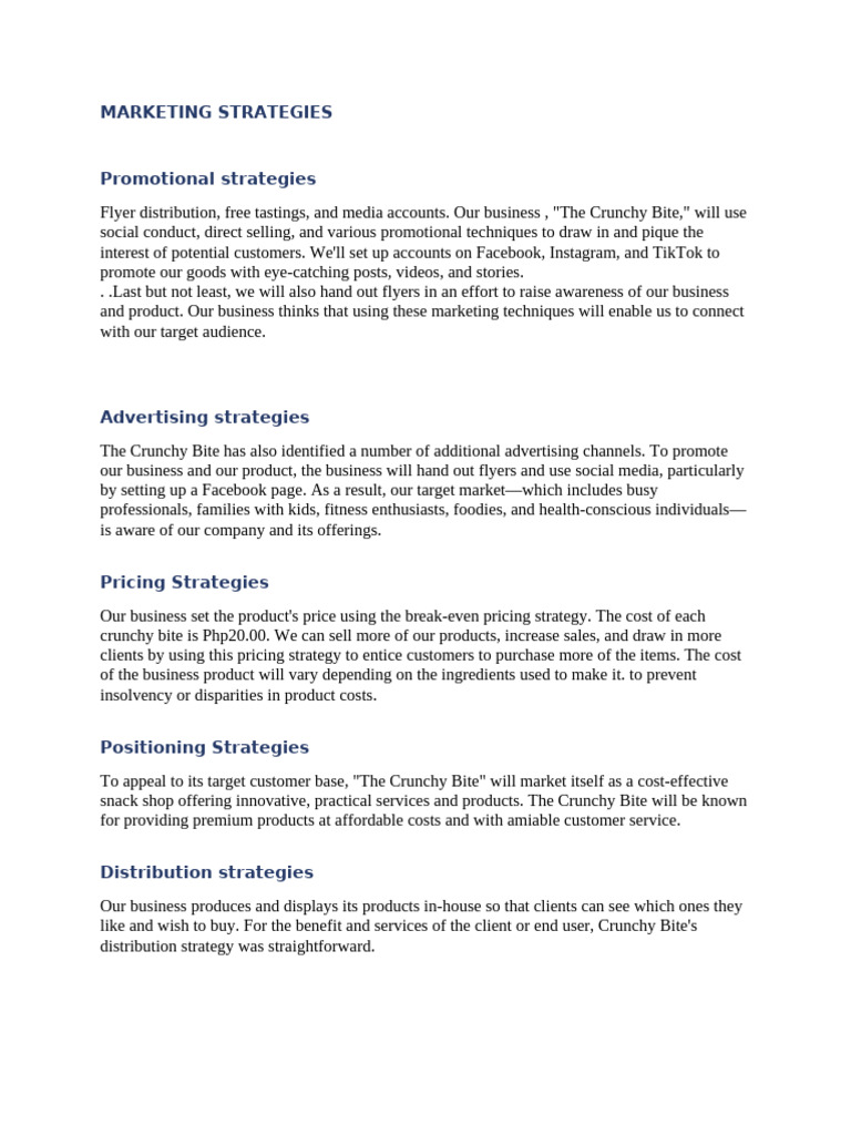 MARKETING STRATEGIES | PDF