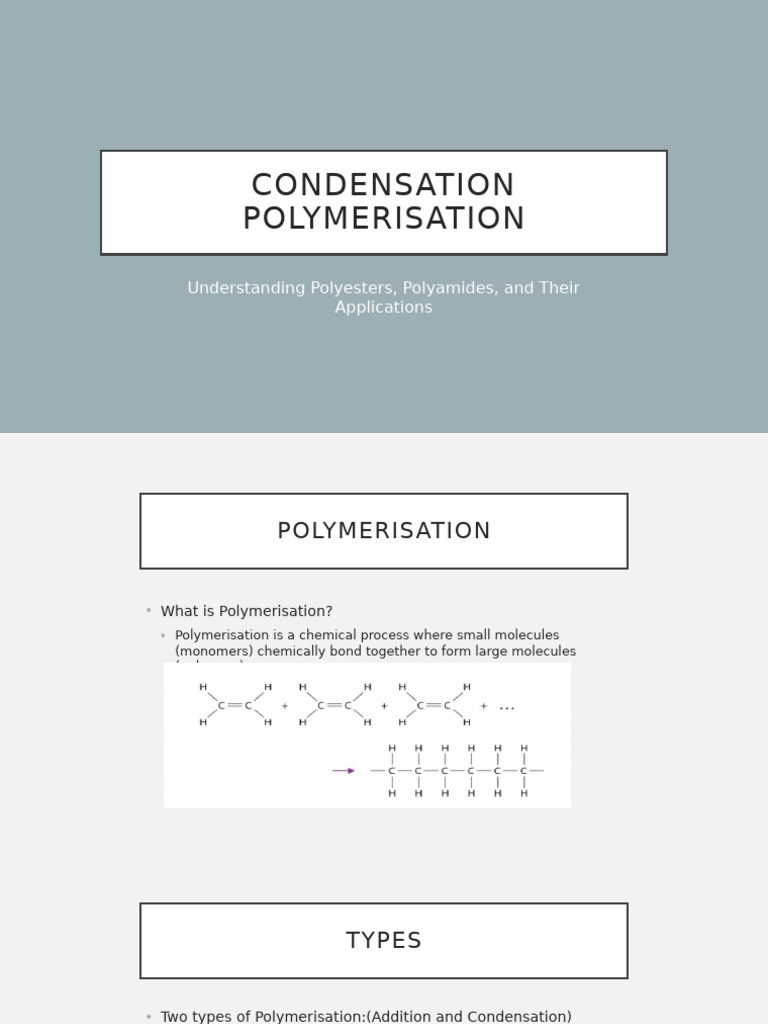 Polymerisation | PDF | Polyester | Polymerization