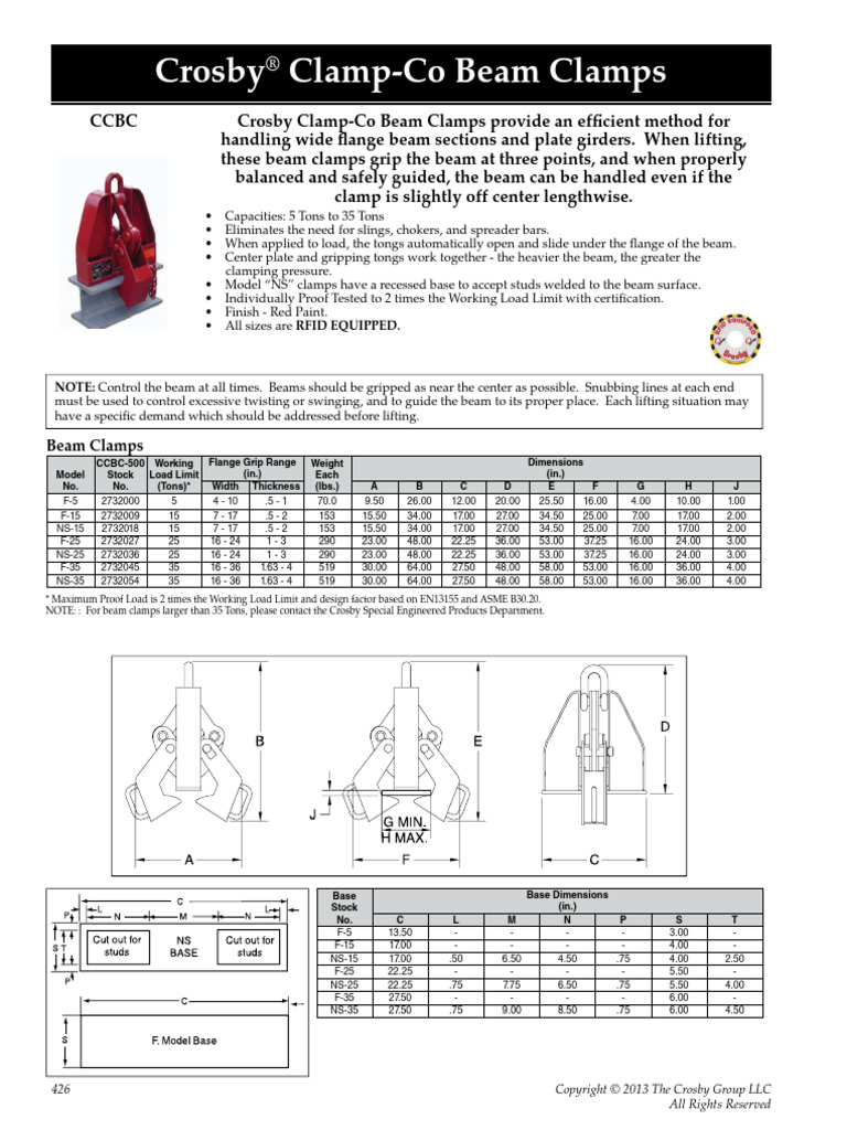 Beam Clamp Crosby 5-35 Ton | PDF