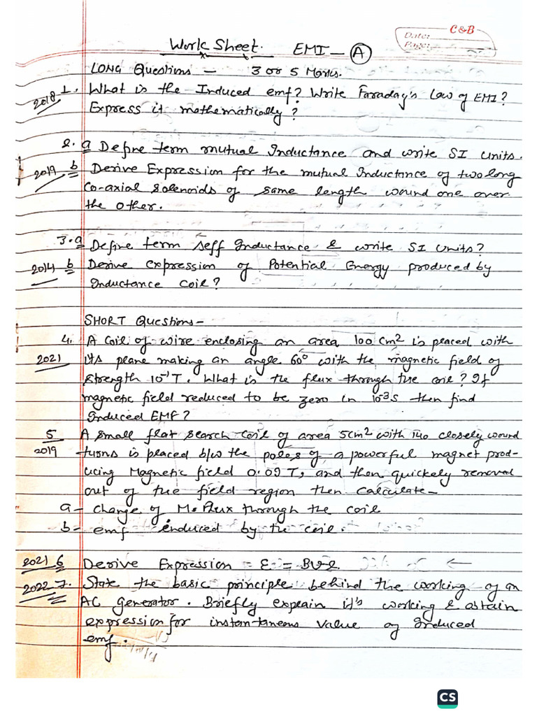 EMI Worksheet- A | PDF