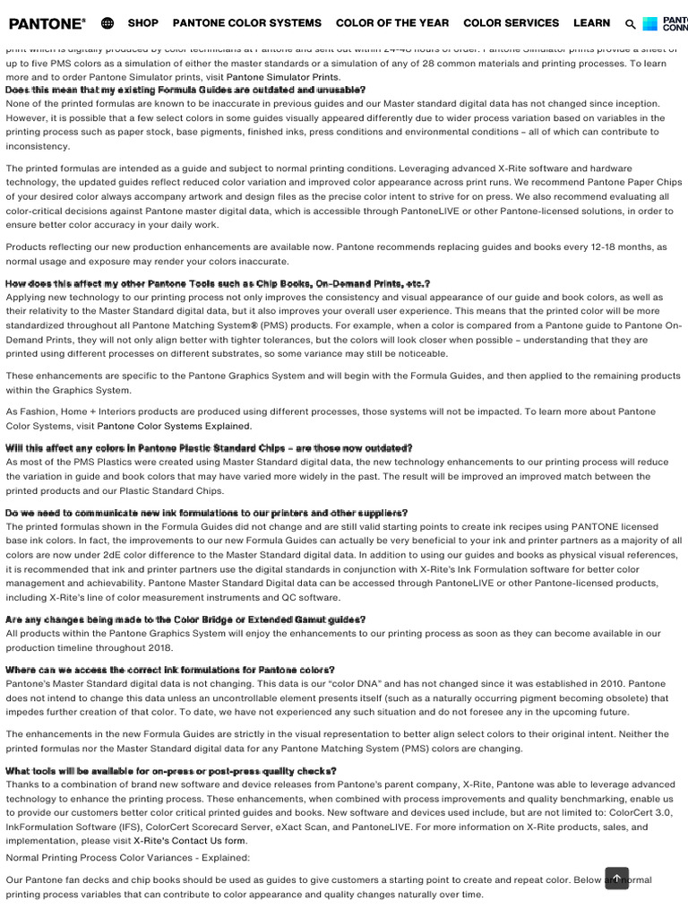 PANTONE® USA - Color Alignment FAQ - Part3 | PDF | Graphic Design