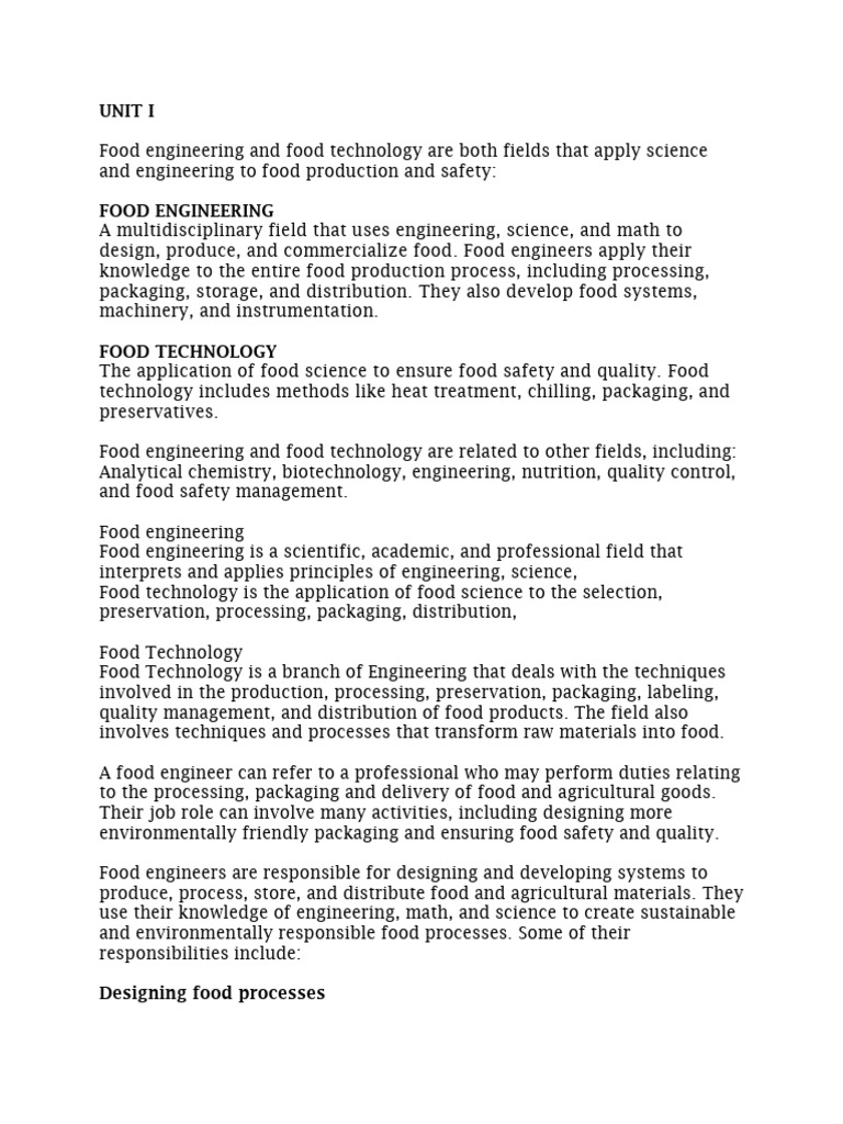 Food Engineering BVoc Sem III | PDF | Menu | Soybean