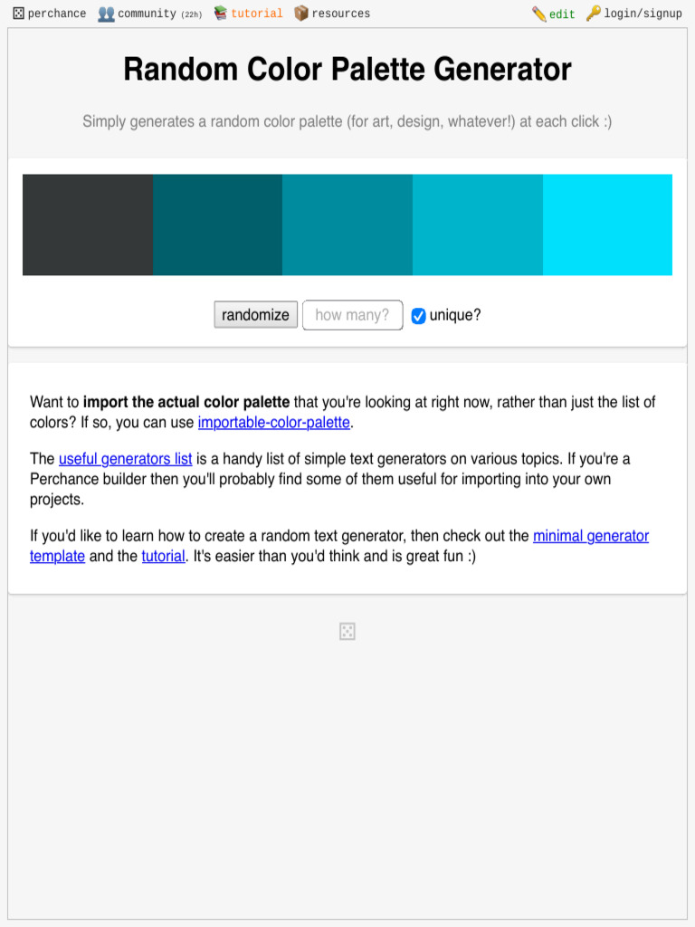 Random Color Palette Generator Perchance 3 | PDF