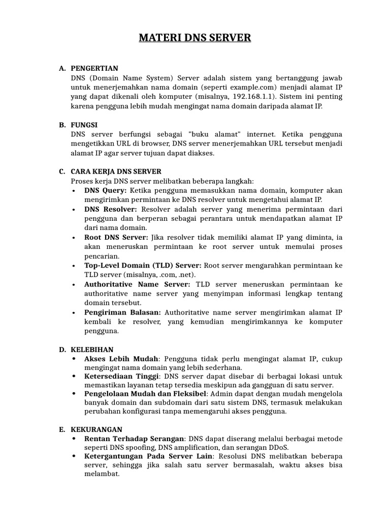 Materi DNS Server | PDF