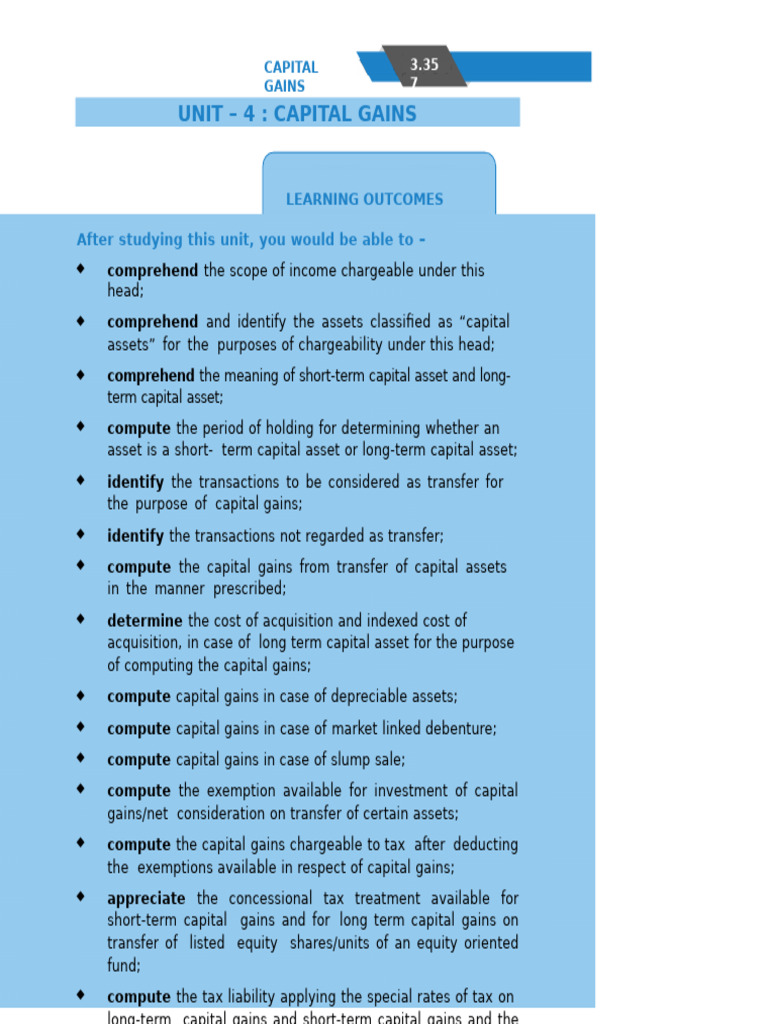 Capital Gains: Sections 54 vs 54F Explained | PDF | Capital Gains Tax ...