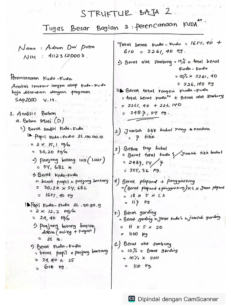 Perhitungan Kuda2 - Struktur Baja | PDF