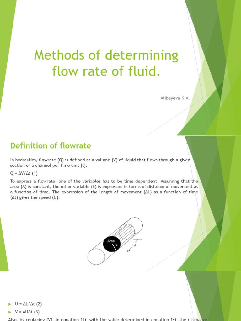 Fluid Flow Rate Measurement Methods | PDF | Fluid Dynamics | Flow Measurement
