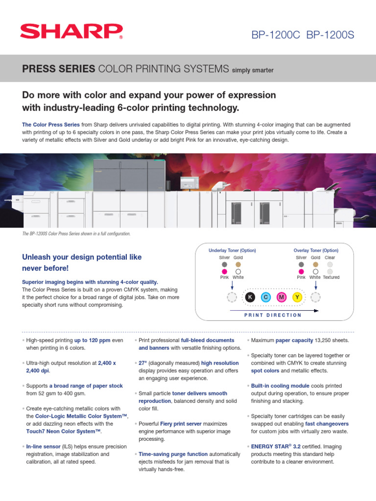 Specification Sheet BP 1200C - BP 1200S | PDF | Paper | Solid State Drive