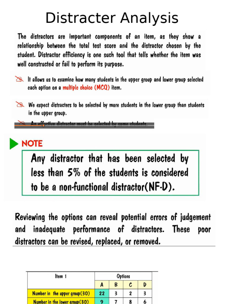 Distracter Analysis | PDF