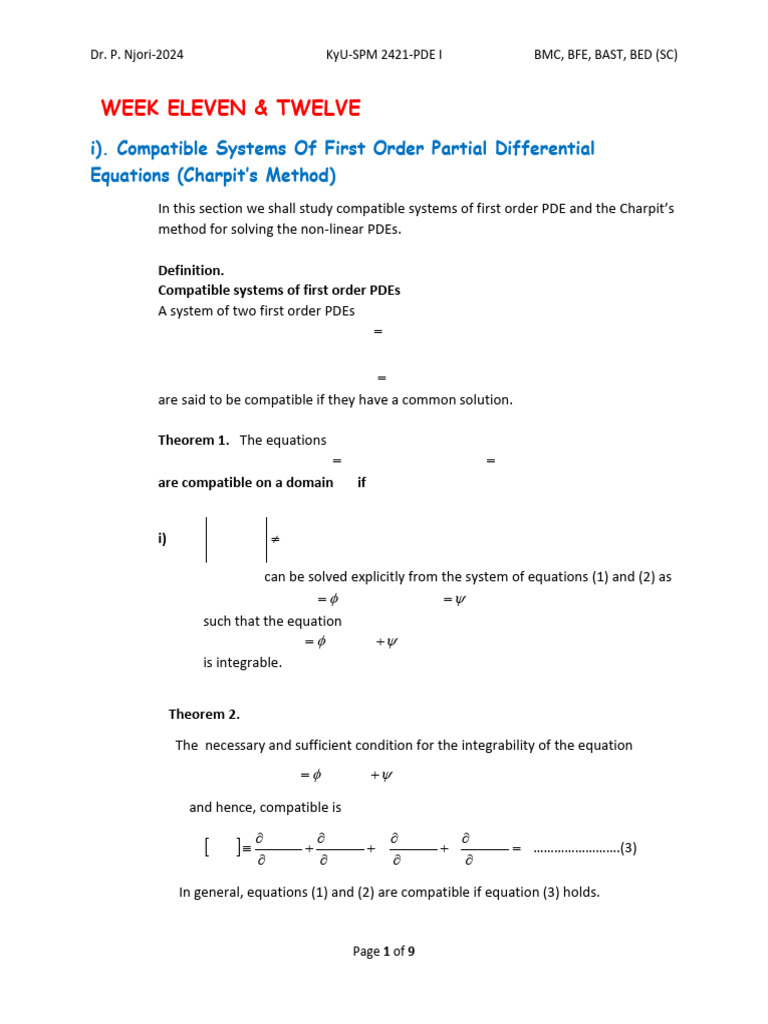 Pde | PDF | Partial Differential Equation | Mathematical Analysis