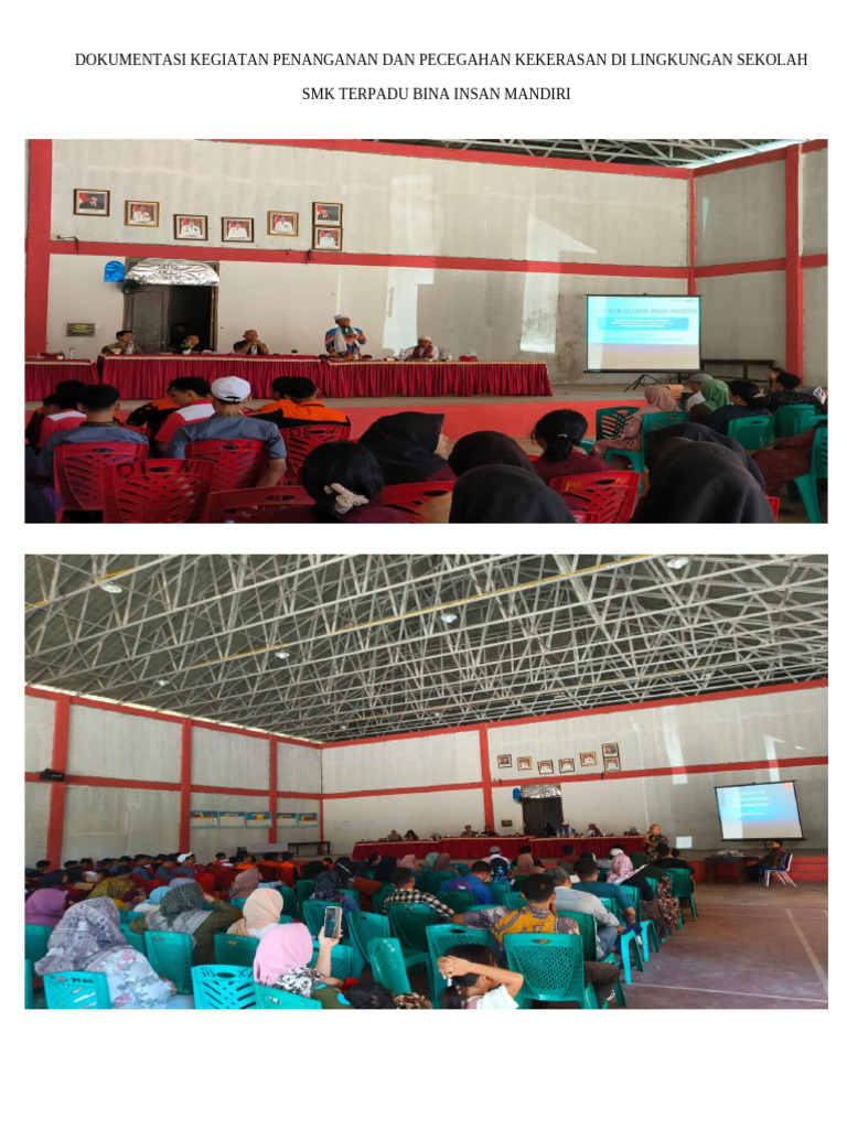 DOKUMENTASI KEGIATAN PENANGANAN DAN PECEGAHAN KEKERASAN DI LINGKUNGAN SEKOLAH | PDF