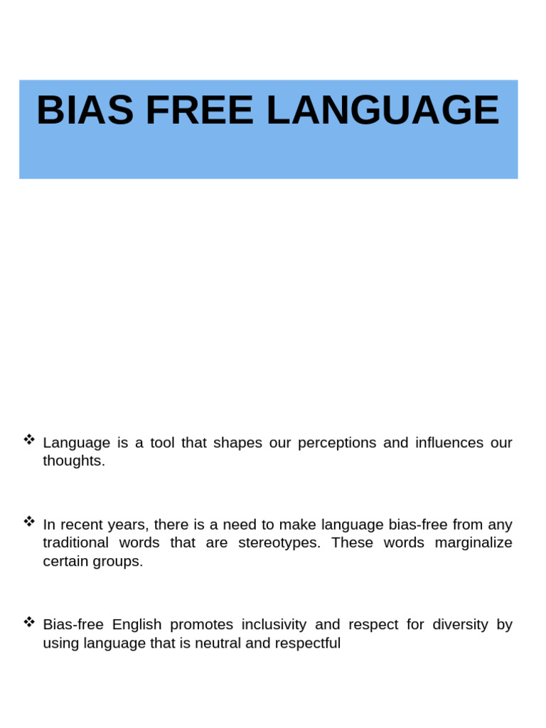 Bias Free English | PDF | Citation | Human Communication