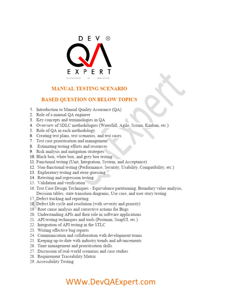 Manual QA Testing Scenarios | PDF | Software Testing | Software ...