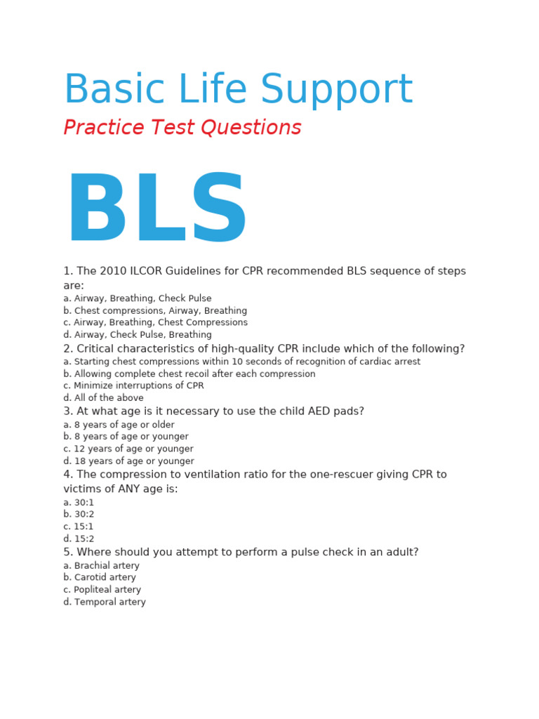 Basic Life Support.BLS | PDF | Cardiopulmonary Resuscitation | Clinical ...