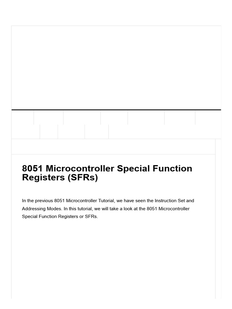8051 Microcontroller Special Function Registers (SFRS) | PDF | Pointer (Computer Programming ...