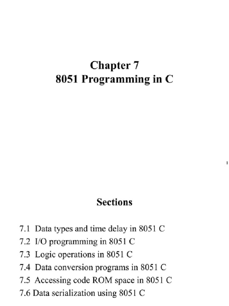 8051 C Programming | PDF