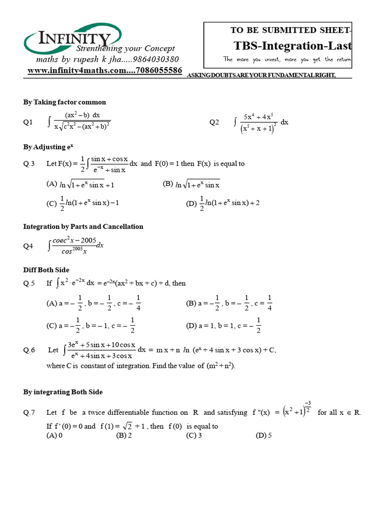 INtegration Last | PDF | Mathematical Analysis | Complex Analysis