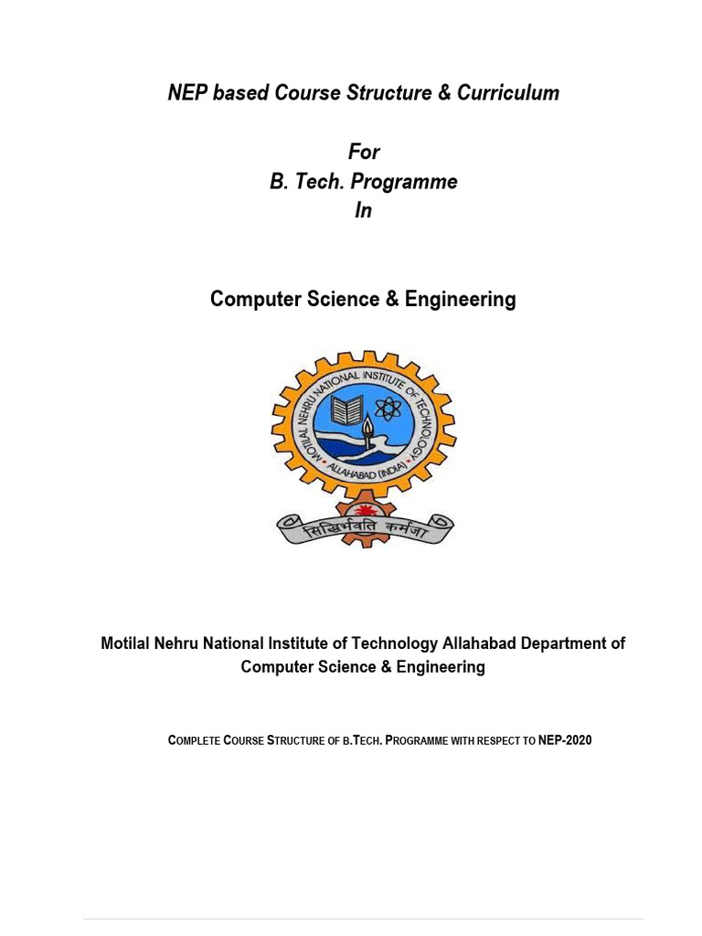B.tech. Computer Science Engineering Effective For The Batches Admitted From Session 2022-23 ...