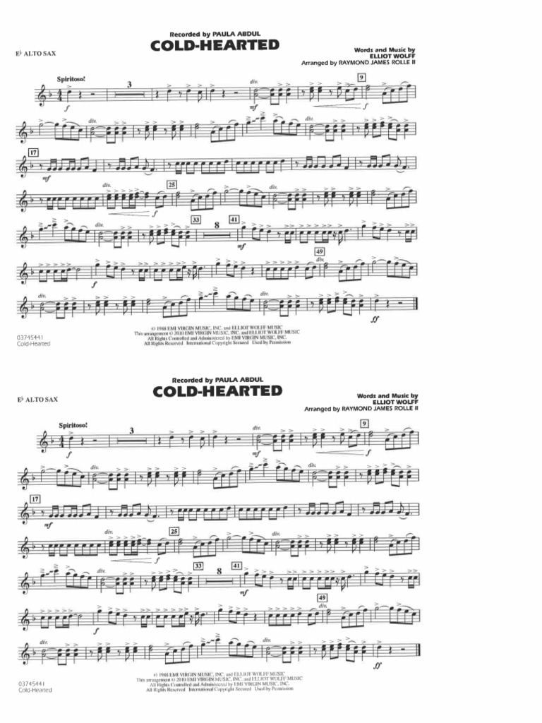 Cold Hearted SAX | PDF