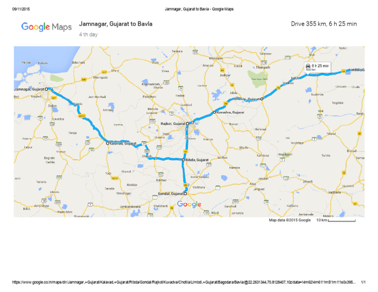 Jamnagar, Gujarat To Bavla - Google Maps | PDF