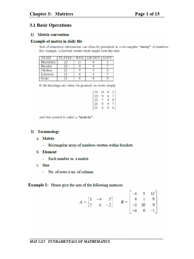 Chapter 3_Matrices | PDF | Matrix (Mathematics) | Determinant