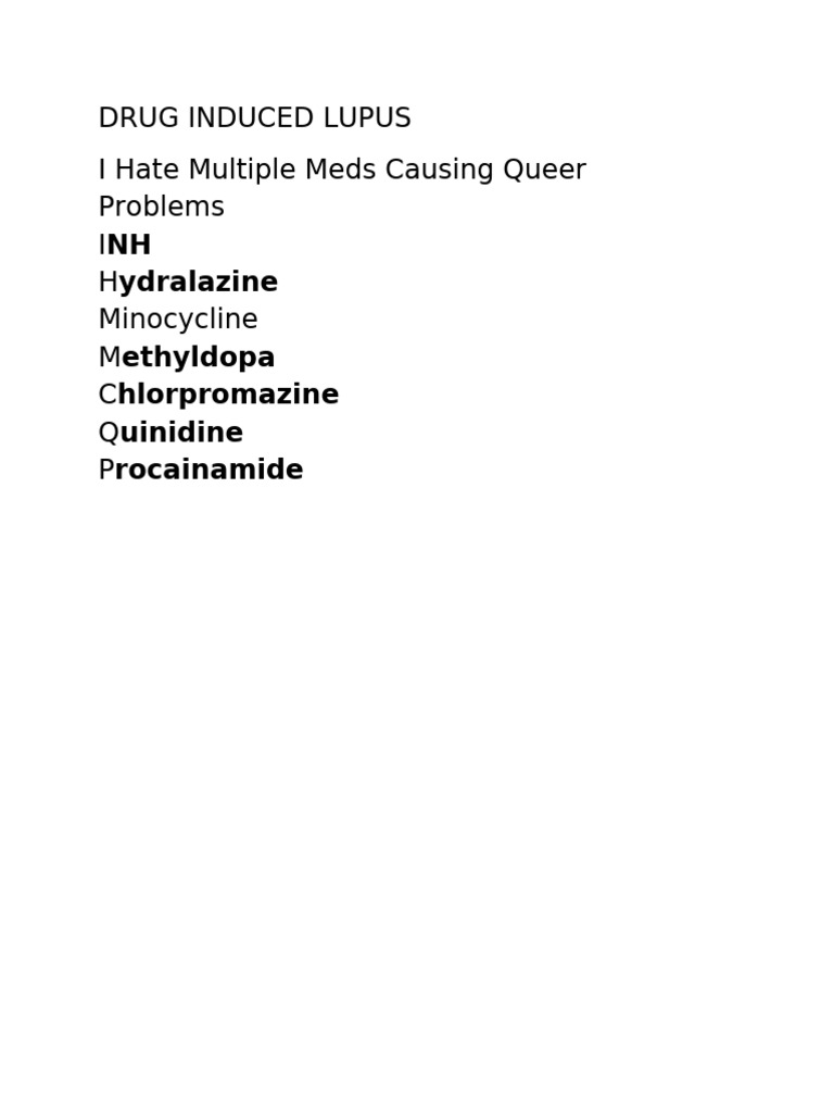 Drug-Induced Lupus and Medications | PDF