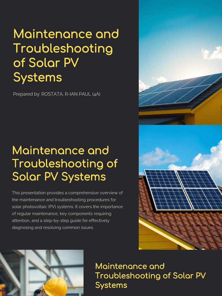 Maintenance and Troubleshooting of Solar PV-Systems (15 SLIDES) | PDF | Photovoltaic System ...