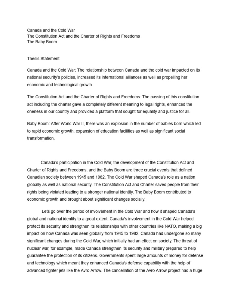 Canada: Cold War, Constitution, Baby Boom | PDF | Canada | Baby Boomers