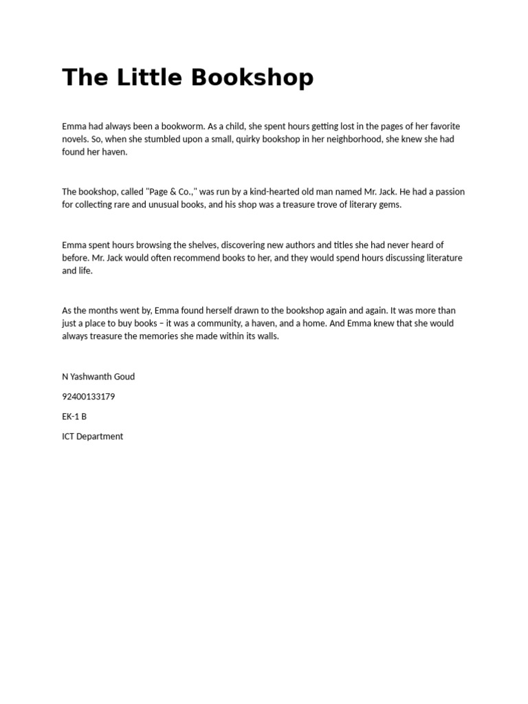 The Little Bookshop | PDF