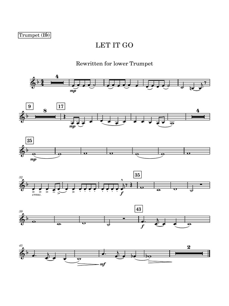 Let It Go - Trumpet Rewrite | PDF