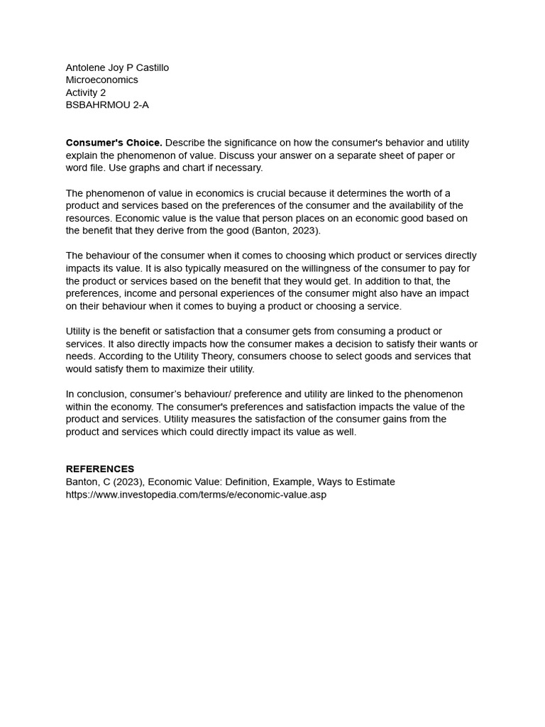 Econ Activity 2 | PDF