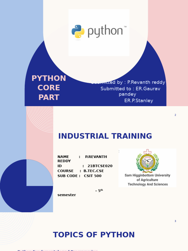Python Core Part Ppt Pdf Variable Computer Science Python