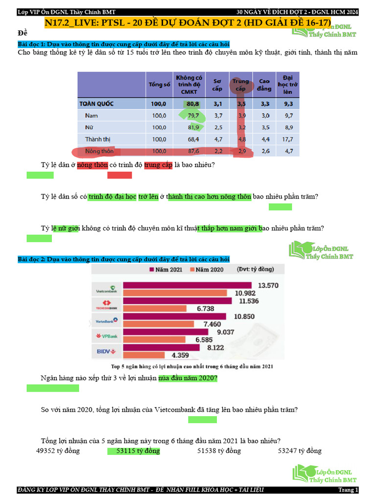 N17_2_PTSL - 20 ĐỀ DỰ ĐOÁN ĐỢT 2 (HD GIẢI ĐỀ 16-17) | PDF