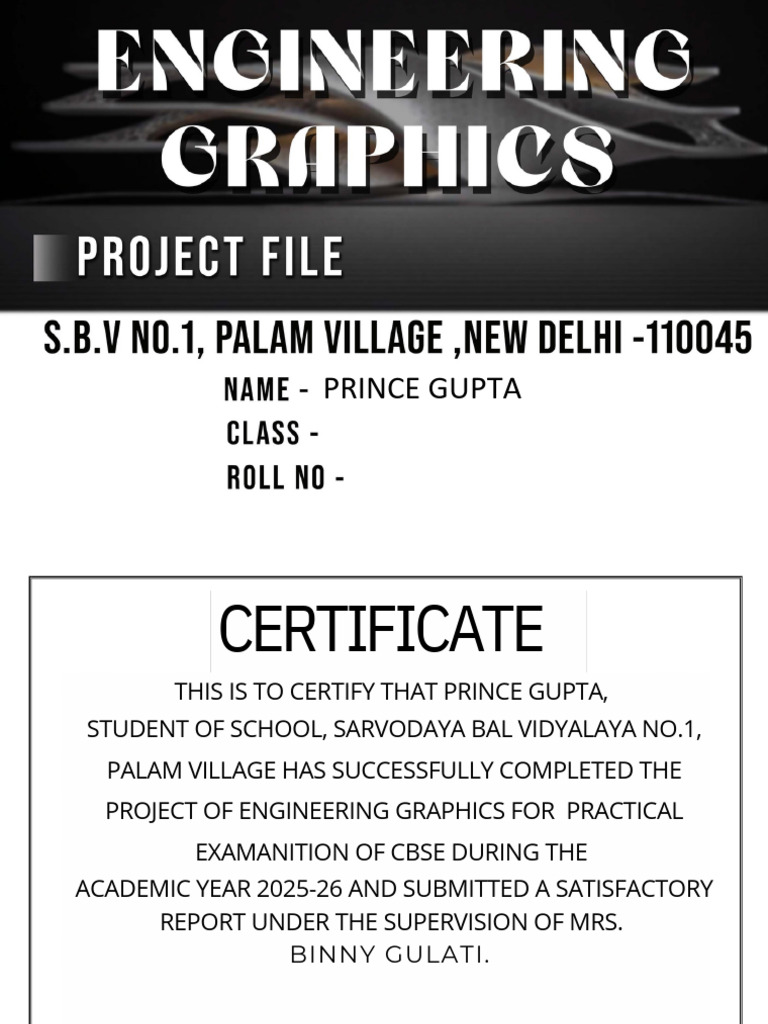 Engineering Graphics Project Certificate | PDF