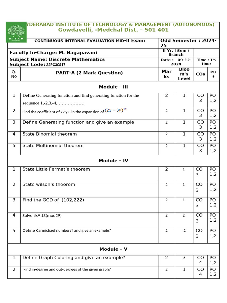 DMS mid2 QB (2).pdf | PDF | Mathematical Relations | Mathematical Concepts DMS mid2 QB (2).pdf | PDF | Mathematical Relations | Mathematical Concepts