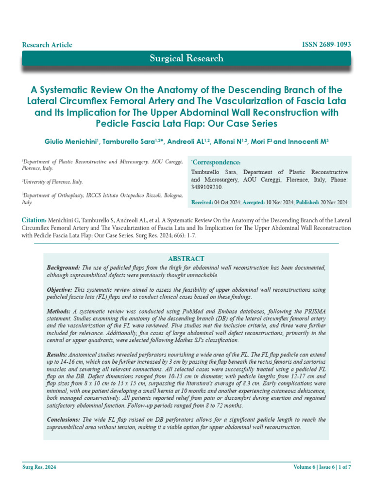 A Systematic Review On The Anatomy of The Descending Branch of The ...