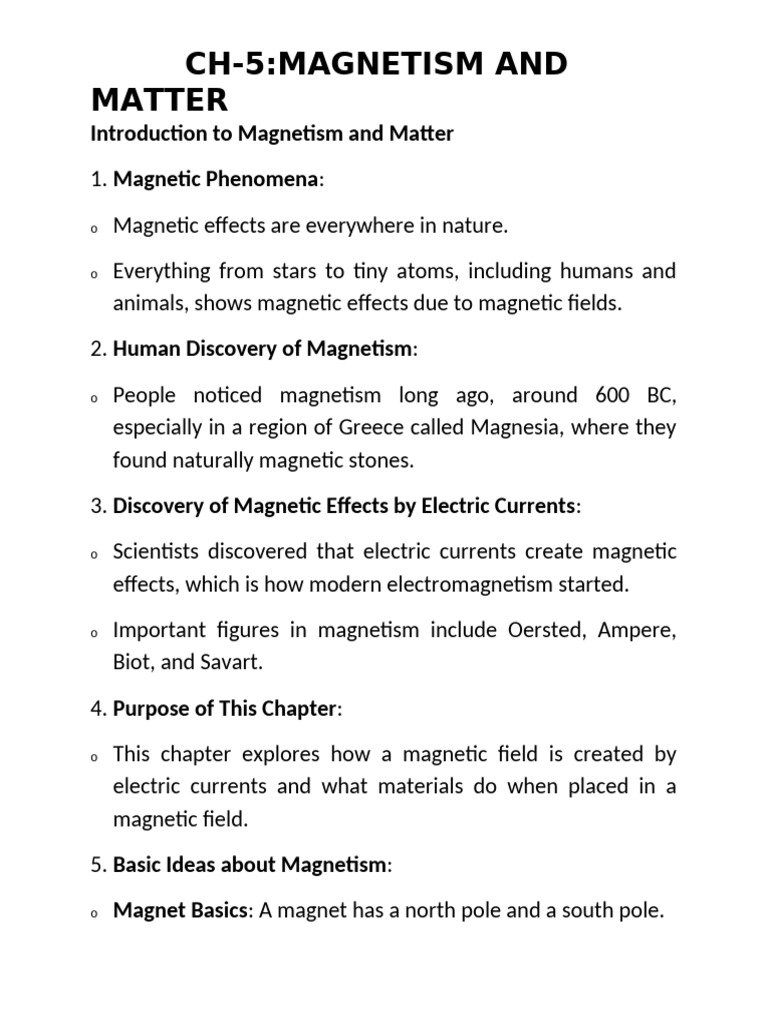 Introduction To Magnetism and Matter | PDF | Magnetism | Ferromagnetism