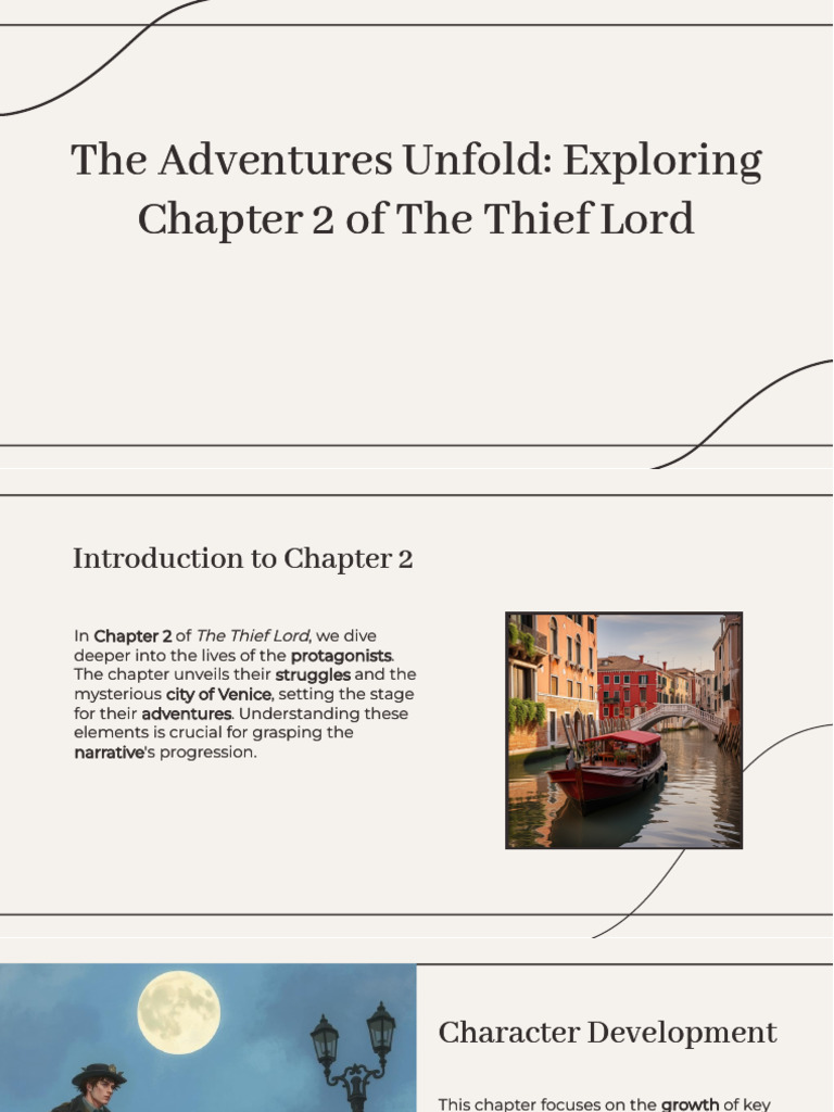 Slidesgo The Adventures Unfold Exploring Chapter 2 of The Thief Lord ...
