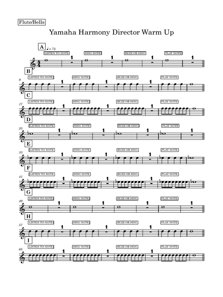 Flutes:Bells HD300 Warm Up | PDF