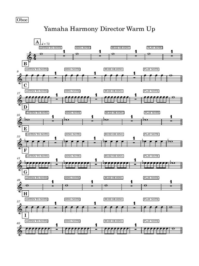 Oboe HD300 Warm Up | PDF