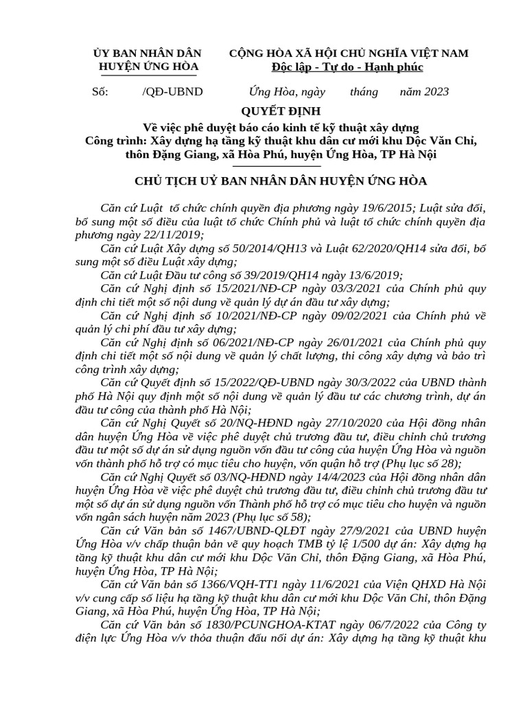 Quyết định phê duyệt báo cáo KTKT | PDF