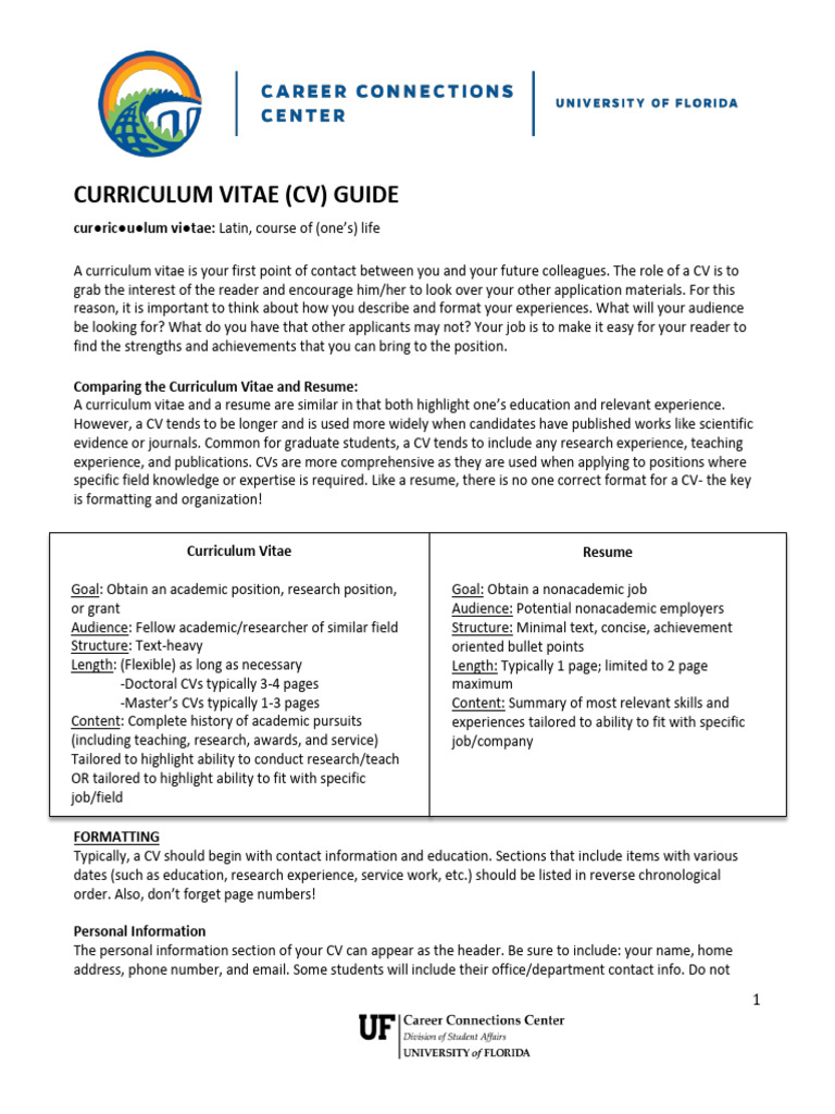 CV-Guide-1 | PDF | Résumé | Thesis