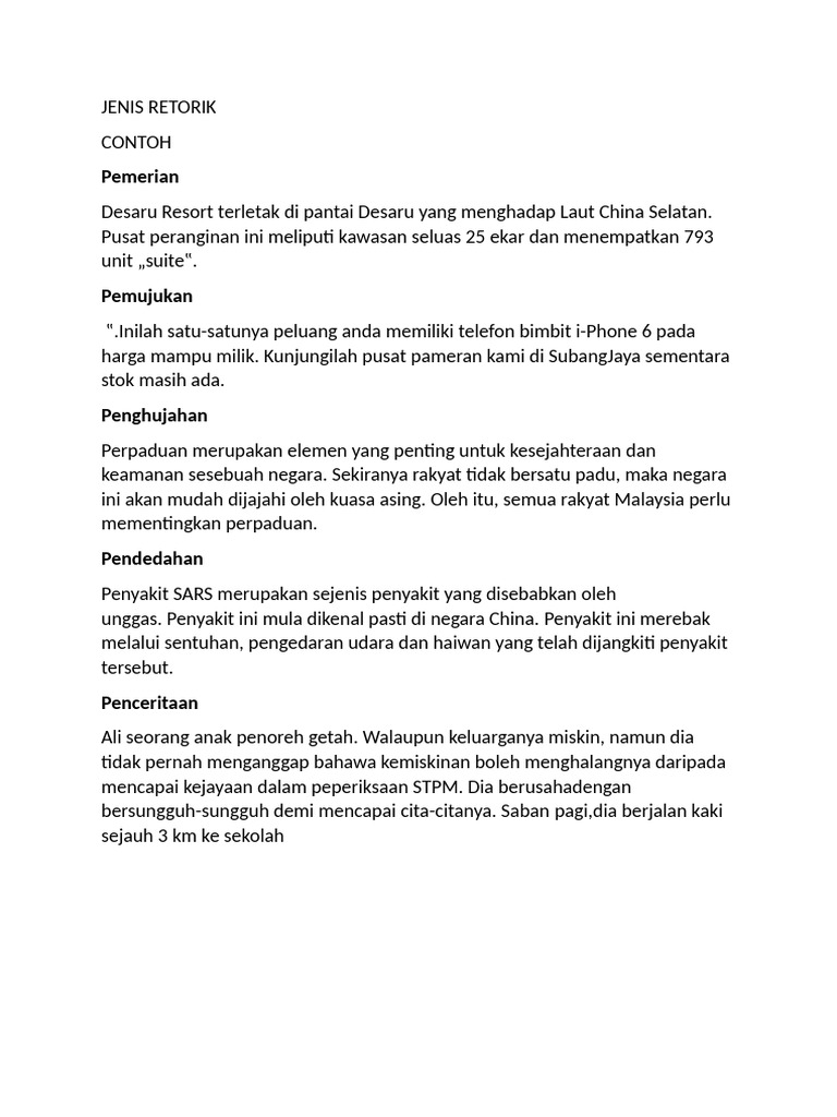 Jenis Retorik dan Teknik Penyampaian | PDF