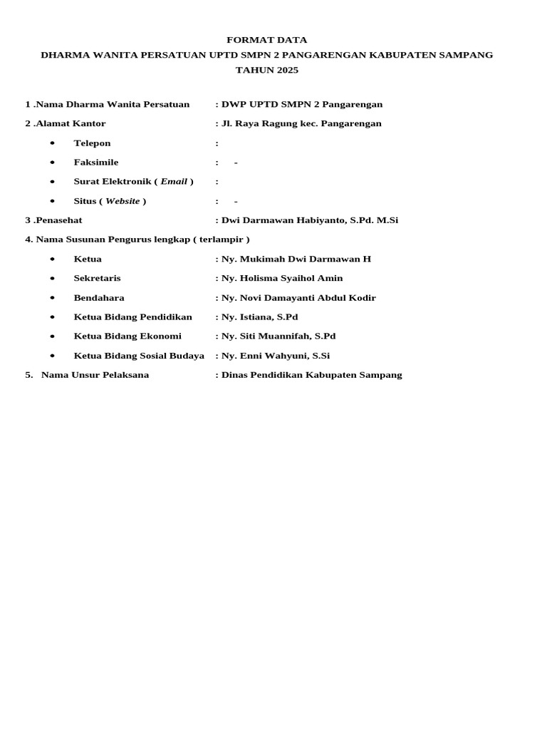 Proker 2025 DWP Uptd SMPN 2 Pangarengan | PDF