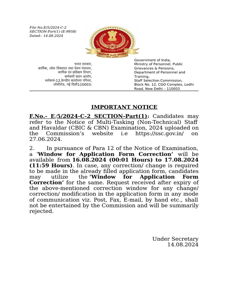 Important Notice. | PDF