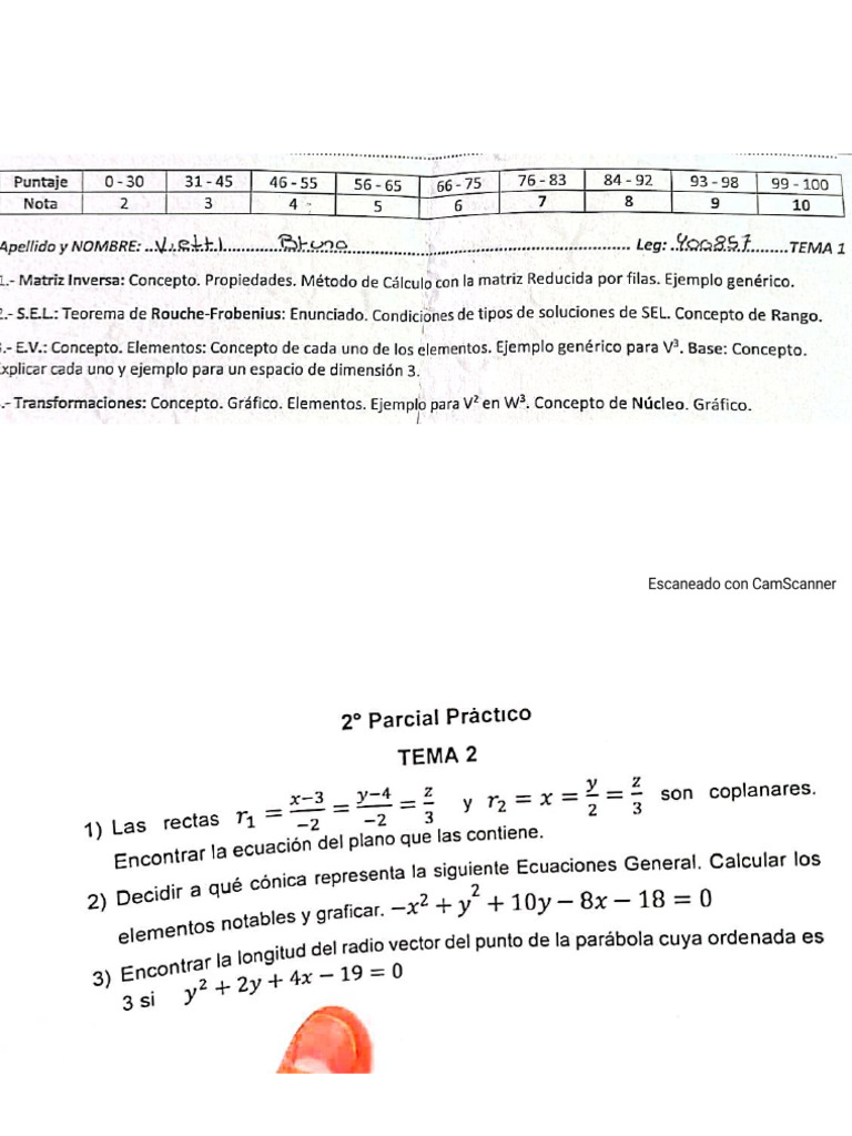 Exámenes Álgebra 2024 | PDF