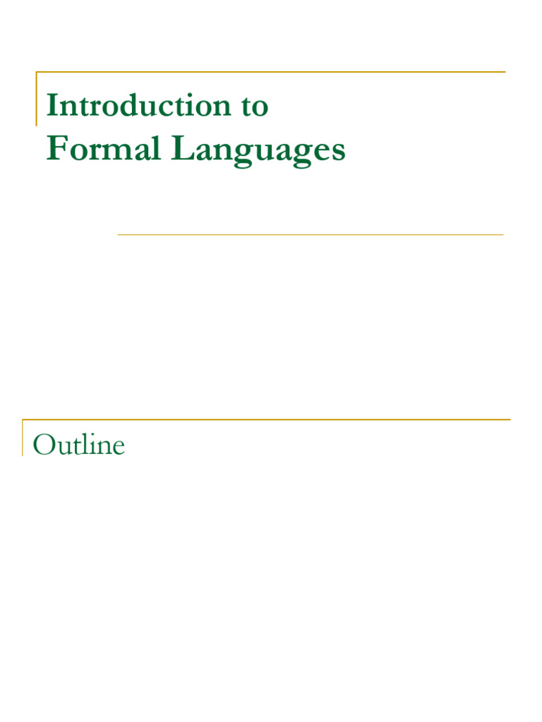Intro. To Formal Languages | PDF | String (Computer Science) | Grammar