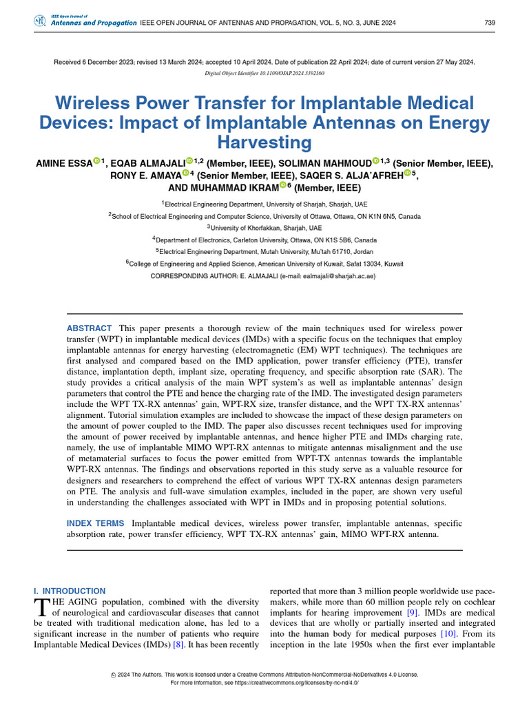 Wireless Power Transfer For Implantable Medical Devices Impact of ...