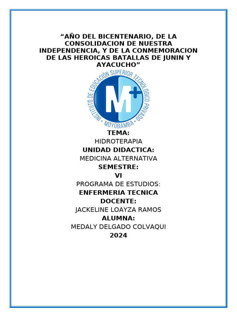 Medaly Informe Medicina Altranativa | PDF | Masaje | Agua